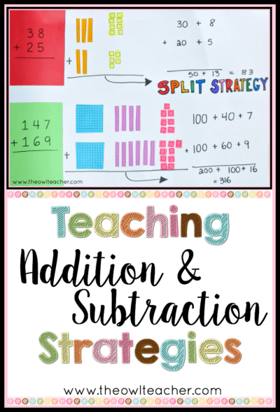 Teaching Addition and Subtraction Strategies - The Owl Teacher