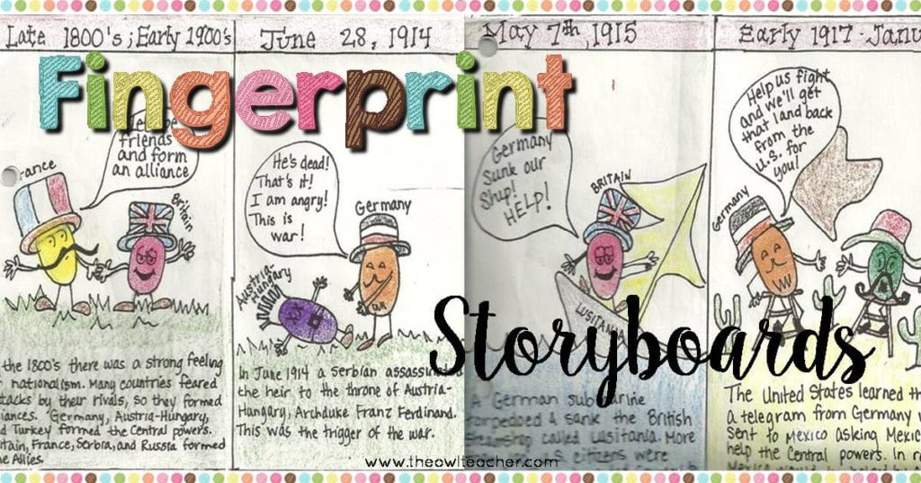Fingerprint Storyboards for Any Subject - The Owl Teacher